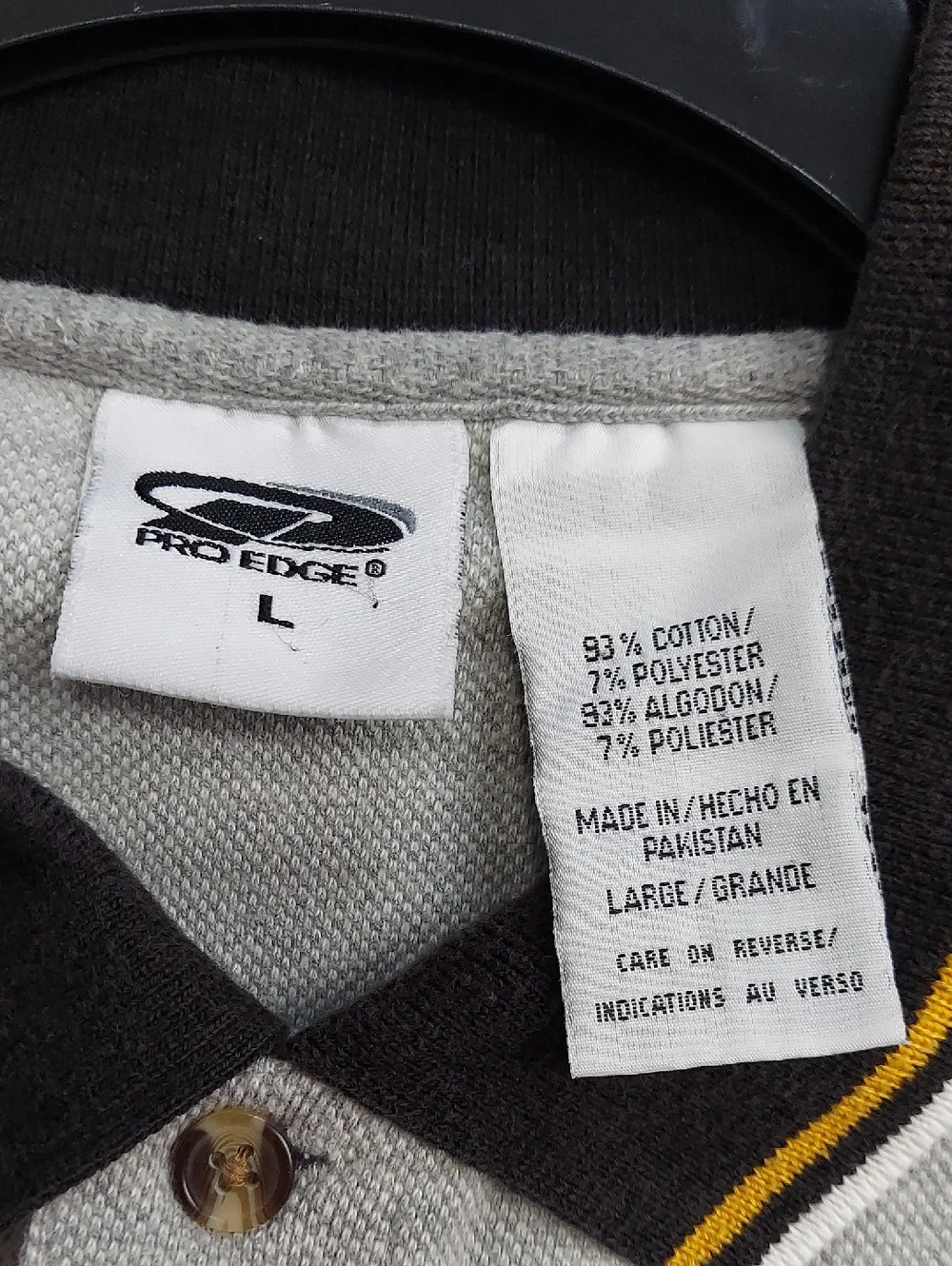 Pro Edge | Shirts | Pro Edge Gray Polo With Black And Yellow Trim Iowa ...